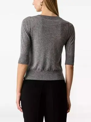Ermanno Scervino Lace-appliqué Pointelle-knit Sweater
