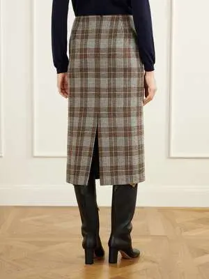 Giuliva Heritage The Virginia Checked Wool Knee-length Skirt
