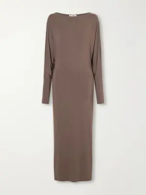 Eterne Aspen Stretch-modal Jersey Midi Dress - Brown