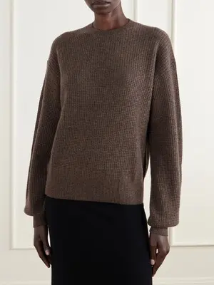 Eterne Brock Waffle-knit Cashmere Sweater
