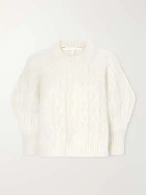 RÙADH The Chalmers Brushed Cable-knit Mohair-blend Sweater - Ivory