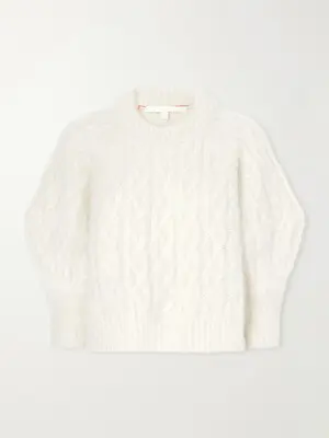 RÙADH The Chalmers Brushed Cable-knit Mohair-blend Sweater - Neutrals
