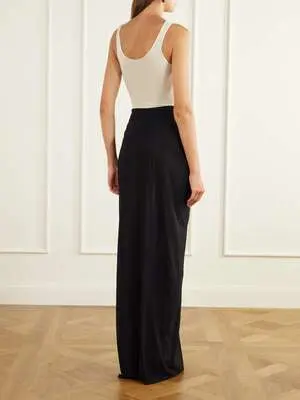 MAYGEL CORONEL Aria Ruched Two-tone Jersey Midi Dress