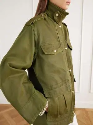 RÙADH The Ettienne Leather-trimmed Duck Cotton-canvas Coat