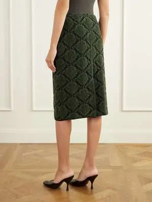 SHUSHU/TONG Cotton-blend Jacquard Midi Pencil Skirt