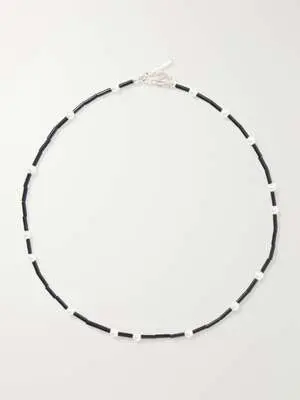SOPHIE BUHAI Night Sky Sterling Pearl And Onyx Beaded Necklace - Silver