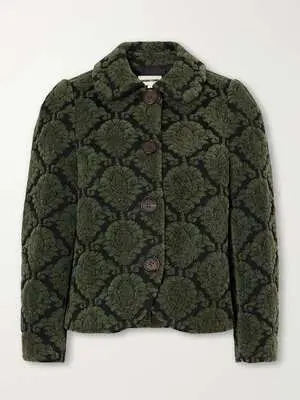SHUSHU/TONG Cropped Cotton-blend Jacquard Jacket - Multi