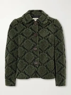 SHUSHU/TONG Cropped Cotton-blend Pile-jacquard Jacket - Multi