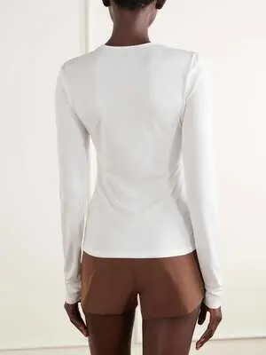 DISTRICT VISION Logo-appliquéd Paneled Recycled Mesh T-shirt