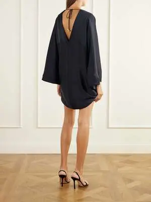 TALLER MARMO Butterfly Cape-effect Satin Mini Dress