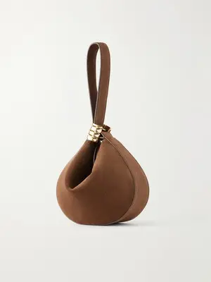 AMANU The Zambia Stacked Ring Suede Top-handle Bag - Brown