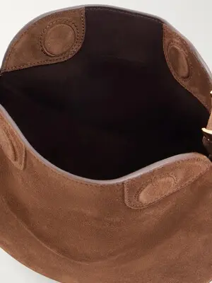 AMANU The Zambia Stacked Ring Suede Top-handle Bag - Brown