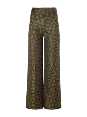 DESTREE Yoshitomo Pintucked Floral-jacquard Wide-leg Pants - Multi