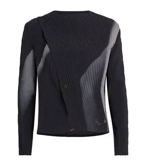 Issey Miyake Hands Of Lover Pleats Cardigan - Black