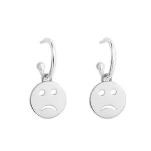 TOOLALLY Mood Hoops Sterling Sad - Silver
