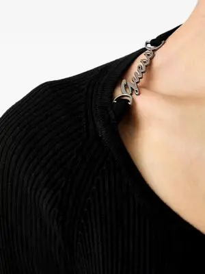 Guess Logo-lettering Ribbed-knit Sweater