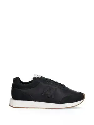 Armani Exchange Logo-patch Panelled Sneakers - Black