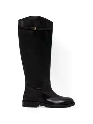 BILLI BI B1277 Buckle-detail Leather Boots - Black
