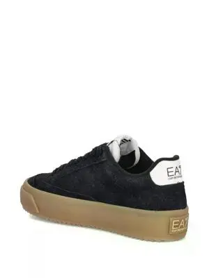 EA7 Logo-detail Leather Sneakers