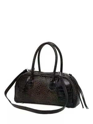 GESTUZ Croc-effect Leather Tote Bag - Brown