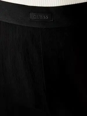Guess Ribbed-knit Logo-patch Leggings