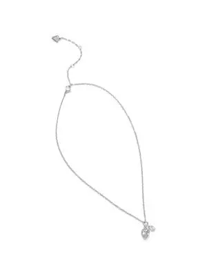 Guess Crystal-heart Pendant Necklace - Silver