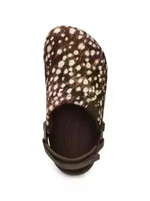 CROCS Fawn-print Touch-strap Slides