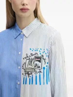 Desigual Perfect Ride Stripe-print Graphic-print Shirt