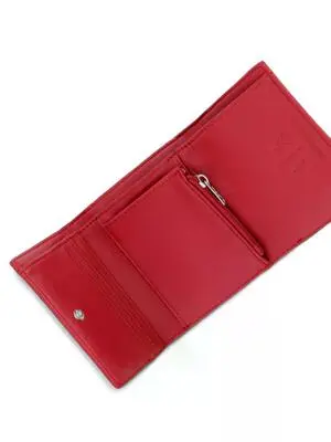 Armani Exchange Logo-plaque Pebbled-texture Wallet - Red