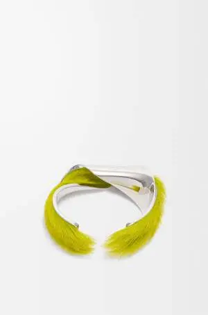 Loewe Thin Twisted Cuff In Hairy Calfskin