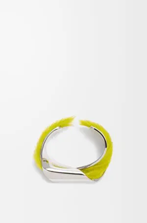 Loewe Thin Twisted Cuff In Hairy Calfskin