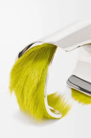 Loewe Thin Twisted Cuff In Hairy Calfskin