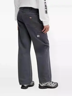 Dickies Logo-embroidered Wide-leg Trousers - Grey