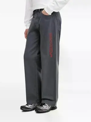 Dickies Logo-embroidered Wide-leg Trousers - Grey