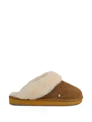 EMU AUSTRALIA Shearling-trim Suede Slippers - Brown