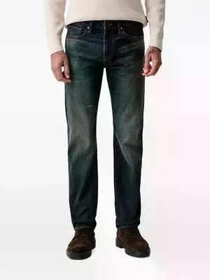 Armani Exchange Faded Whiskered Jeans - Blue