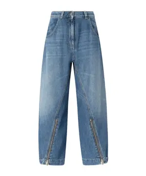 Pinko Sicuro Zip Wide-leg Jeans - Blue