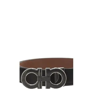 FERRAGAMO Reversible Gancini Leather Belt
