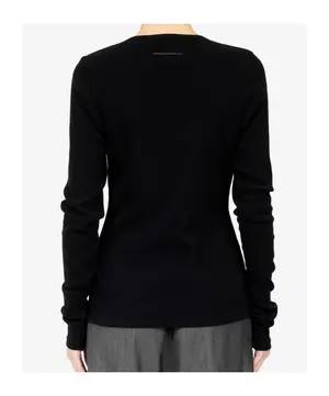 MAISON MARGIELA Ribbed-knit Long-sleeve Top