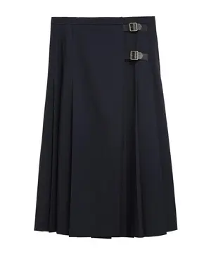 Barbour Pleated Midi Skirt - Black