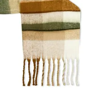 Barbour Color Block Plaid Scarf