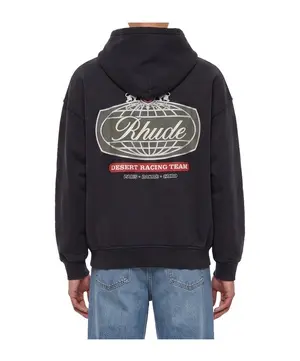 Rhude Logo Printed Long-sleeved Hoodie