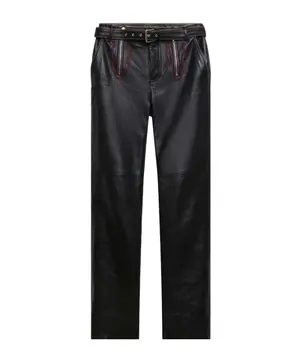 Marni Embroidered Panelled Leather Trousers