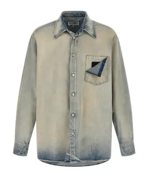 MAISON MARGIELA Button-up Denim Shirt - Blue