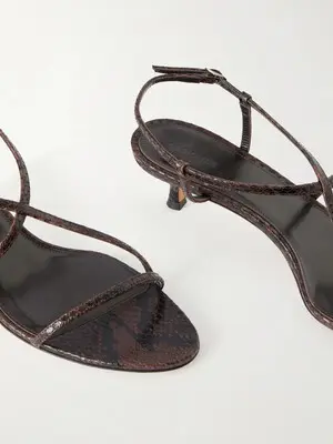 Le Monde Beryl Snake-effect Leather Sandals