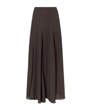 RUOHAN Pleated Silk-crepe Midi Skirt - Black