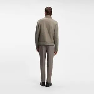 Hugo Boss Stand Collar Spliced Knit Jacket
