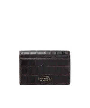 Smythson Croc-effect Leather Wallet - Black