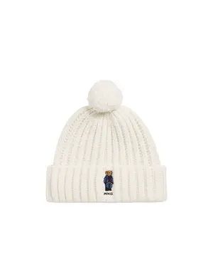 Polo Ralph Lauren Bear Rib Pom Pom Beanie - No