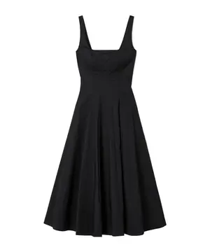 Staud Pleated Midi Dress - Black